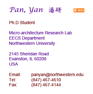 Yan Pan, EECS Department, Northwestern University, Evanston, IL, USA